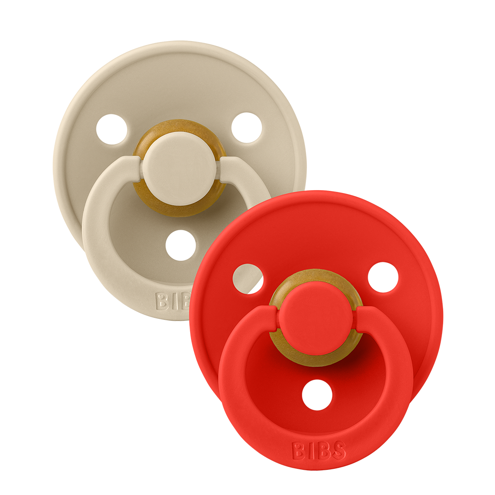 BIBS Colour 2-Pack Vanilla/Candy Apple | Natural Latex Nipple – BIBS B2B US